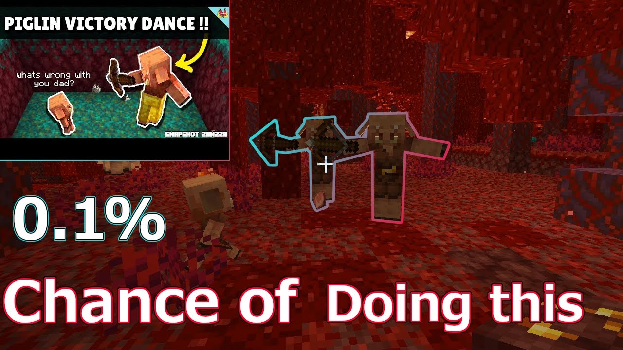 piglin victory dance 0.1 % chance of doing this #short - YouTube