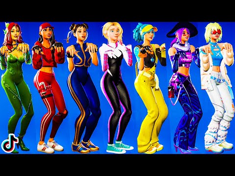Fortnite Go With The Flow Tiktok Emote Showcase With Top 150+ Thicc Girl Skins 🍑 Trending Dance 😜