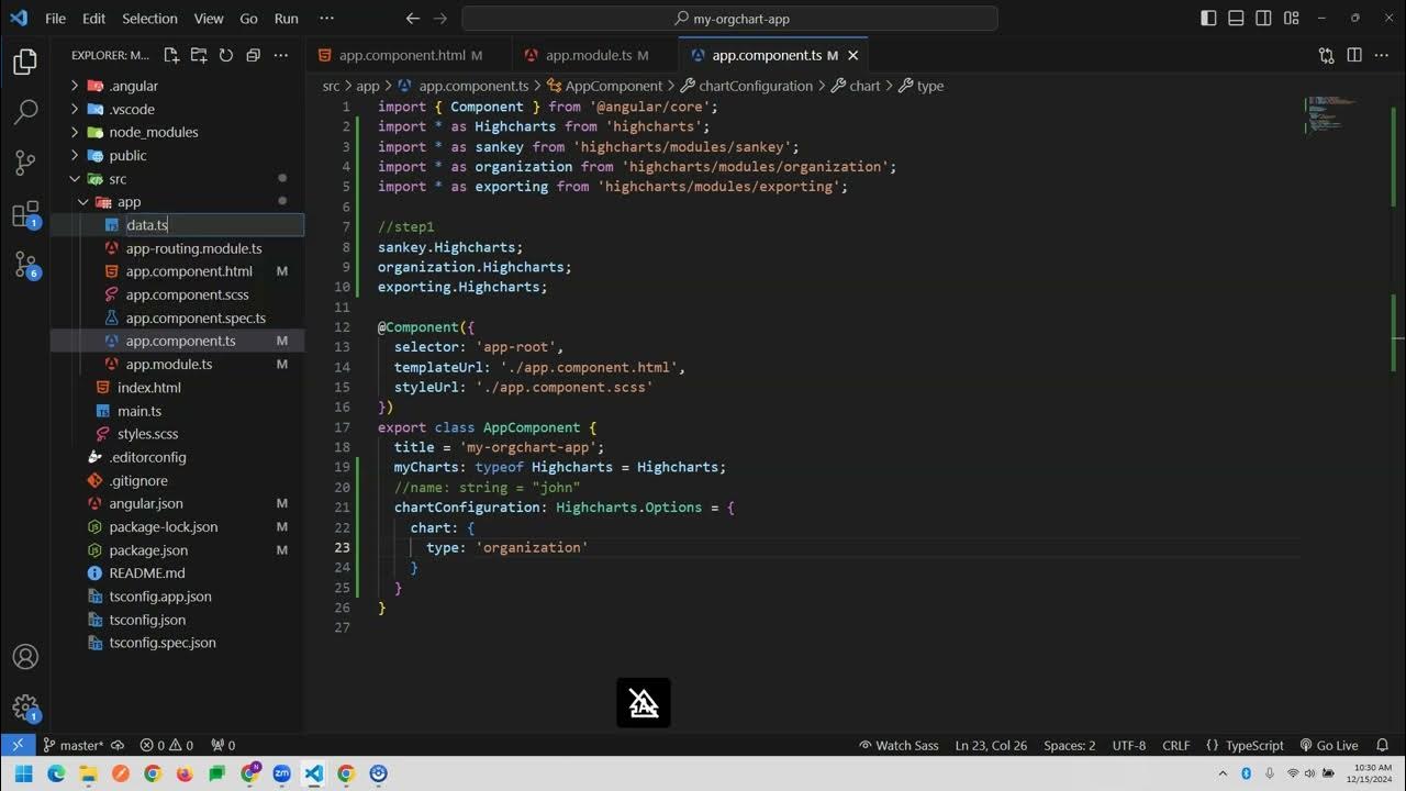 How to generate organization chart with angular highcharts - YouTube