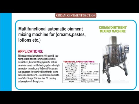 Cream, Ointment Mixer Machine - YouTube