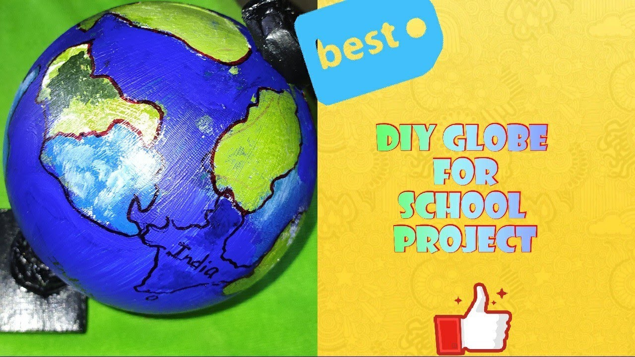 Diy globe for school project # easy to make at home - YouTube