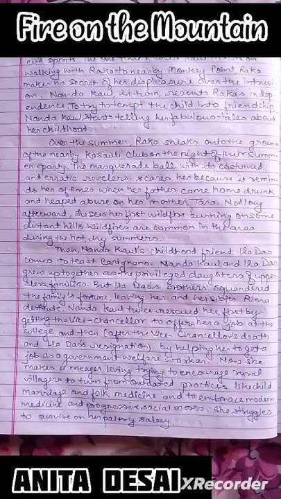 Fire 🔥 on the mountain 🏔️ novel by Anita Desai|Indian Writing in ...