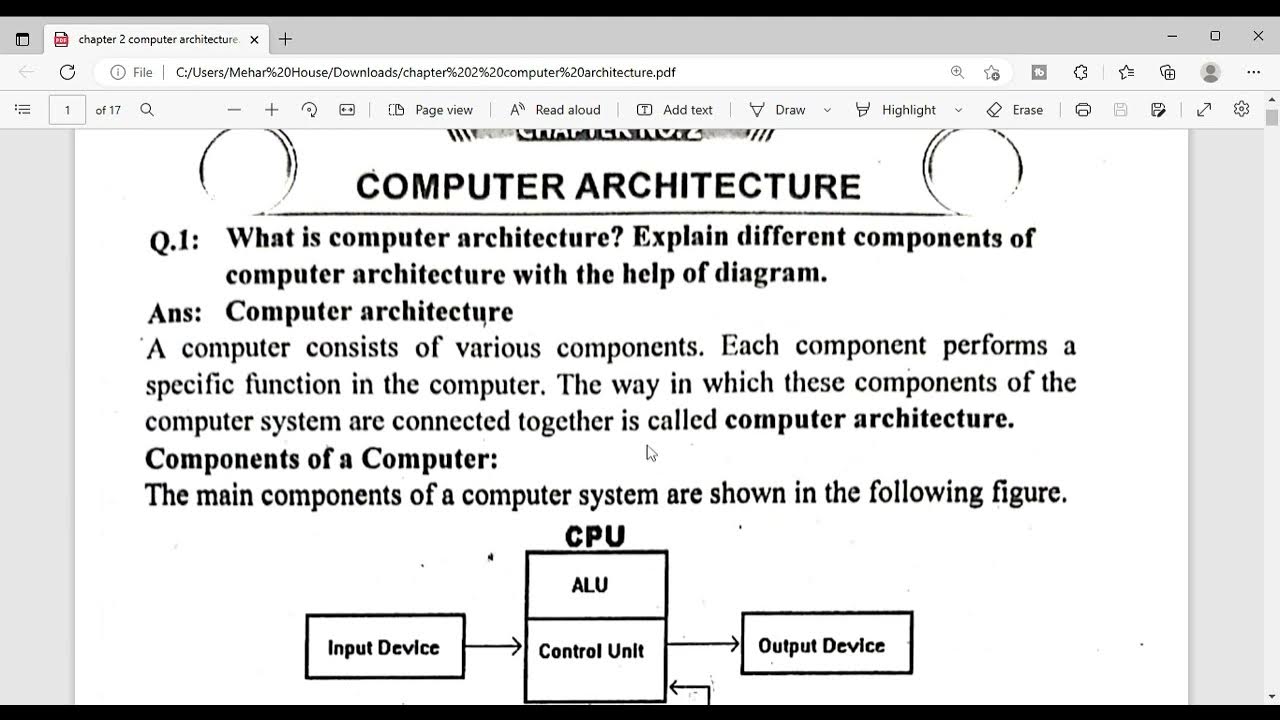 What is computer architecture explain different components of computer ...