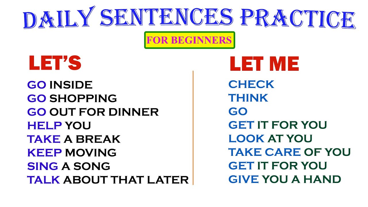 LET'S & LET ME | Daily Sentences Practice - YouTube