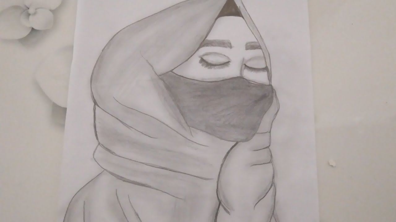 A beautiful veily girl face-step by step tutorial/ideas || Pencil ...