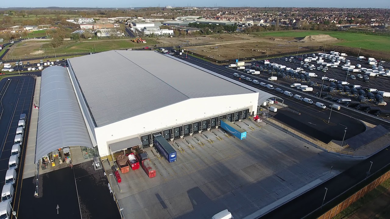 AMAZON IPSWICH SUFFOLK. old sugar beet site. dji phantom drone - YouTube