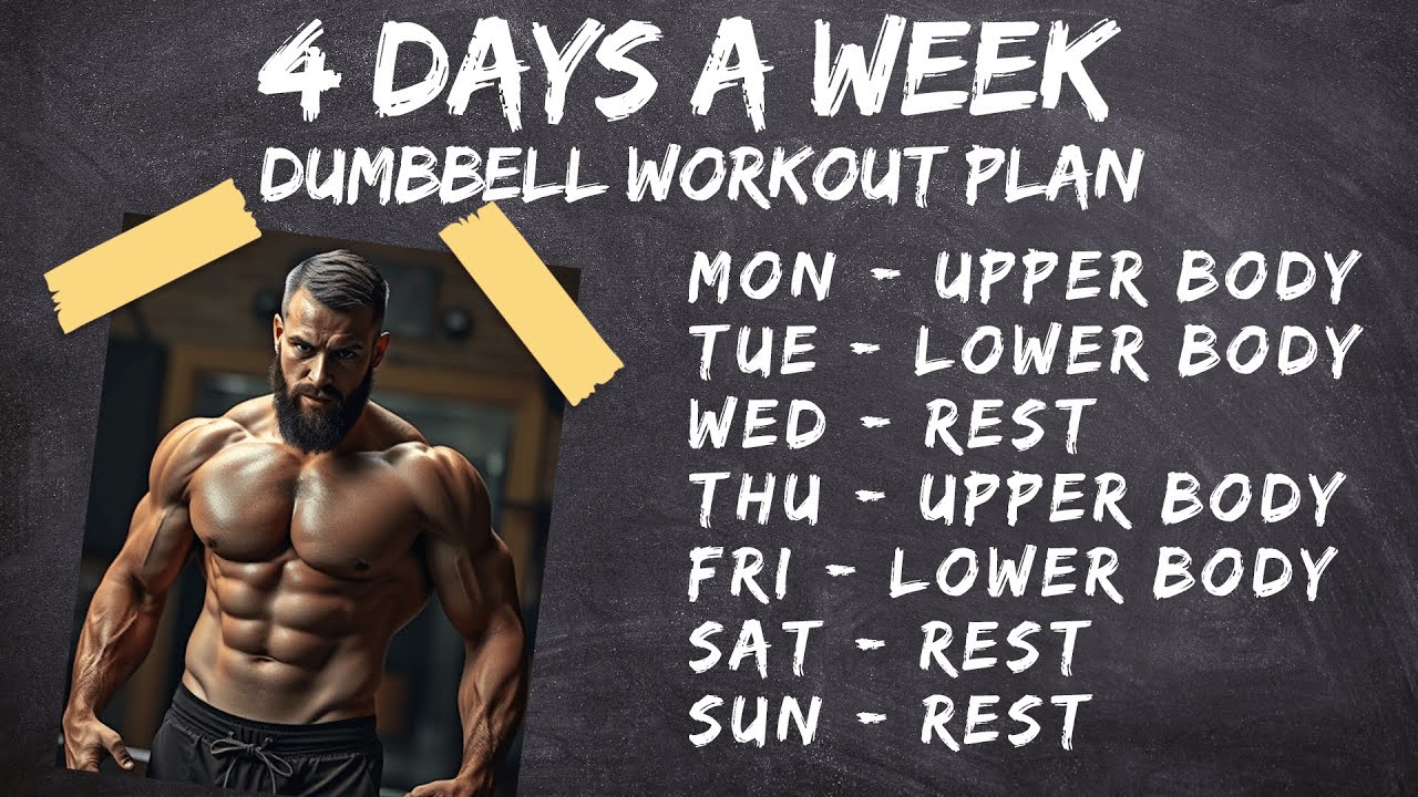 4 Days a Week Dumbbell Workout Plan - Upper/Lower Dumbbell Workout Plan ...