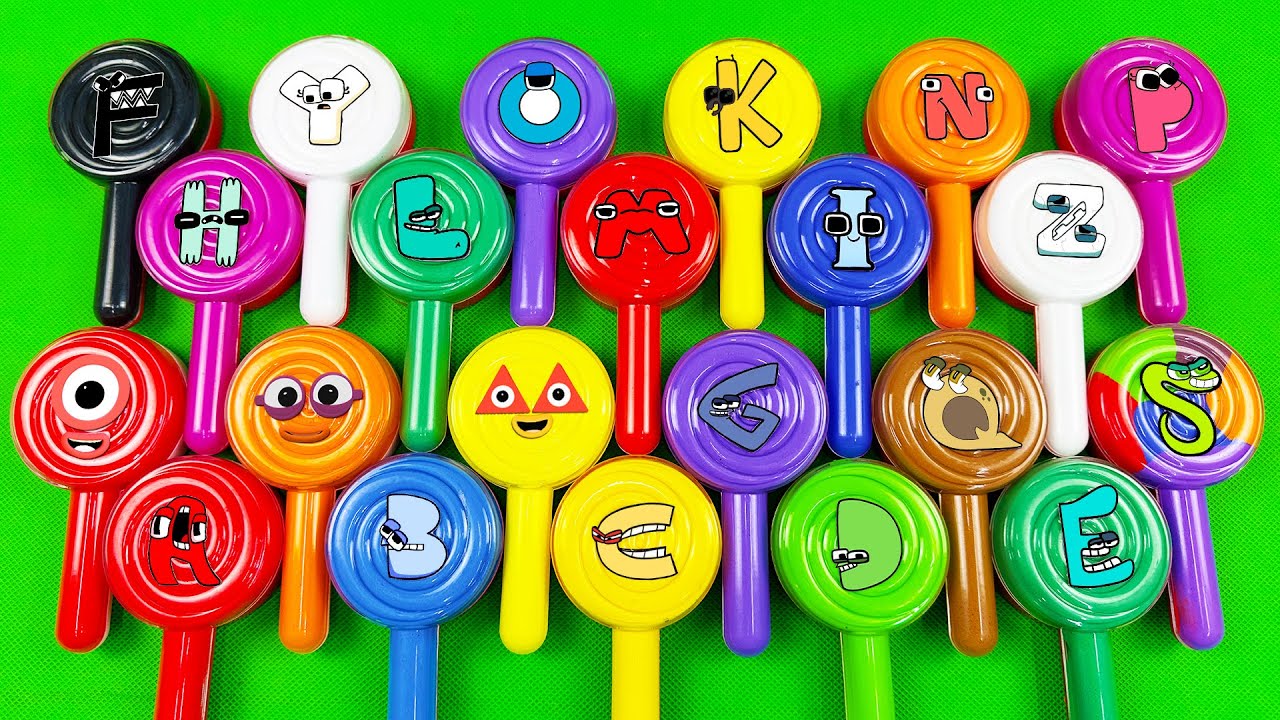 Alphabet Lore - Looking A-Z With SLIME Mix Coloring Lollipop Shape ...