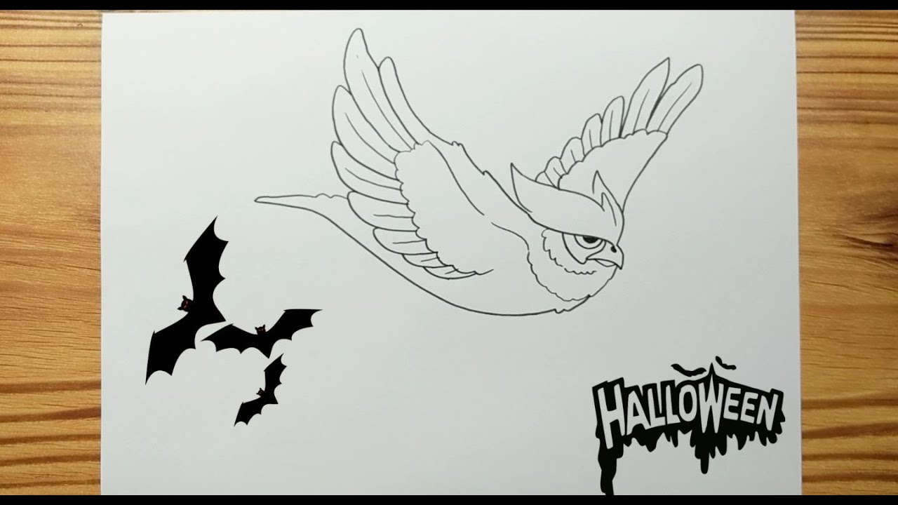 How to draw FLYING OWL - YouTube