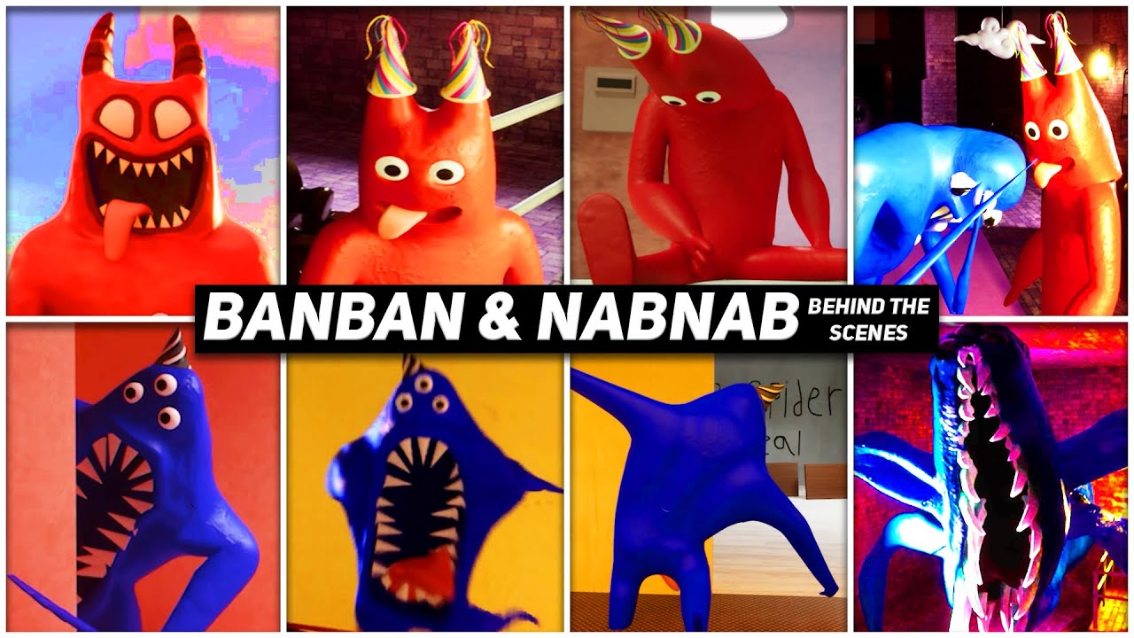 Garten Of Banban 1-6 BANBAN & NABNAB Behind The Scenes - YouTube