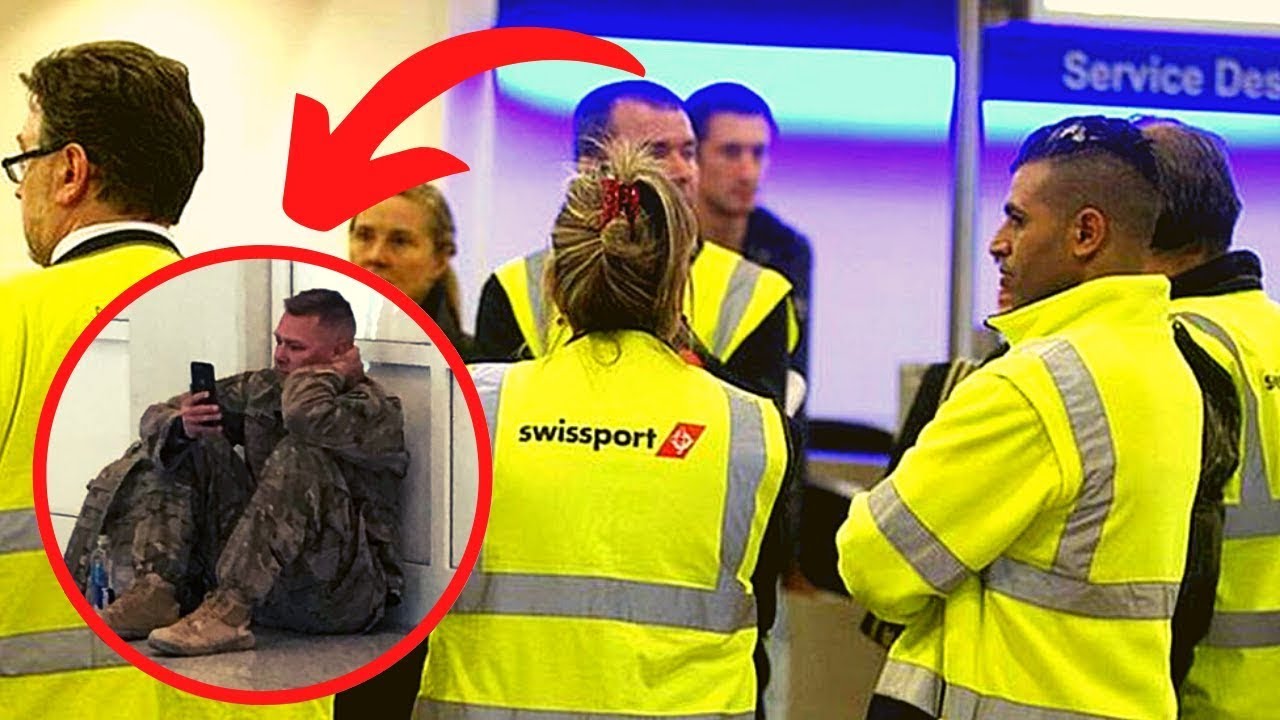 Airport Staff Spot A Crying Soldier, Then They Hear “Don’t Let Him ...