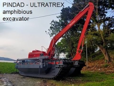 INSTALL AMPHIBIOUS EXCAVATOR SWAMP PINDAD ULTRATREX 081241888131 - YouTube