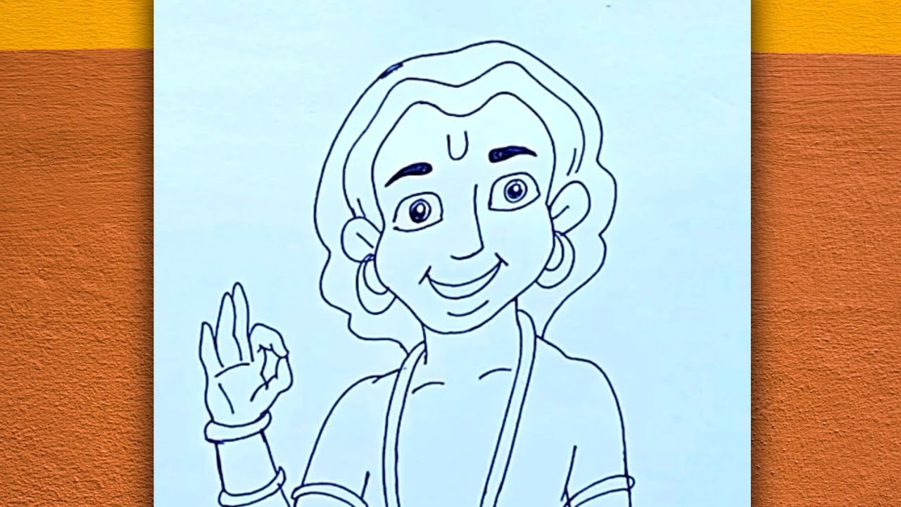 Beautiful balaram Drawing step by step/ Easy balaram Drawing/ how to ...