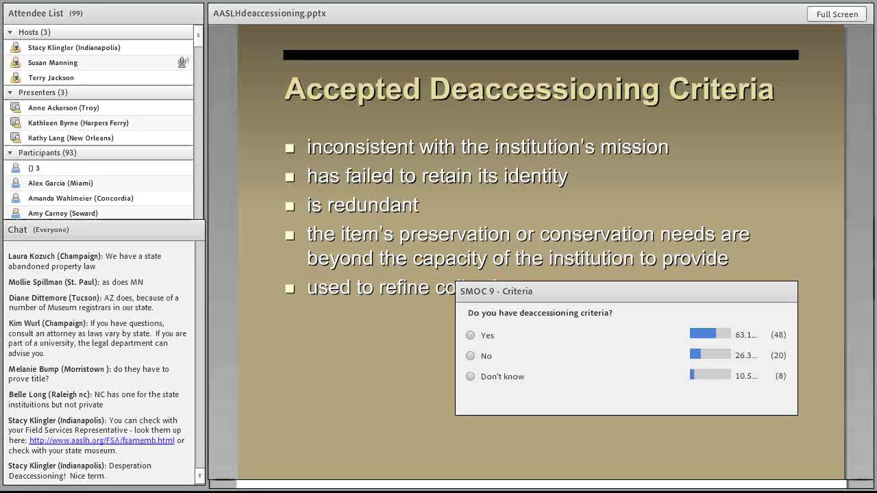 Deaccessioning is Not a 4 Letter Word Part 1 (Small Museum event) - YouTube
