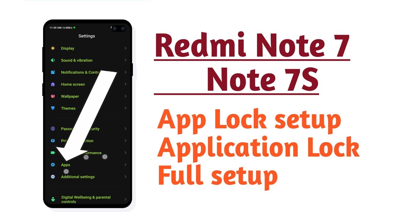 Redmi Note 7 , Note 7S , App Lock Application lock setup - YouTube