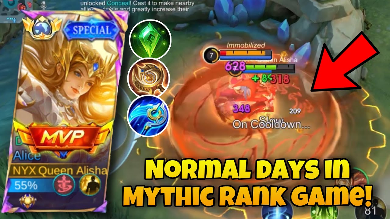 NORMAL DAY IN MYTHIC RANK ☠️! DOMINATING ALICE IN THE BATTLEFIELD~ MLBB ...