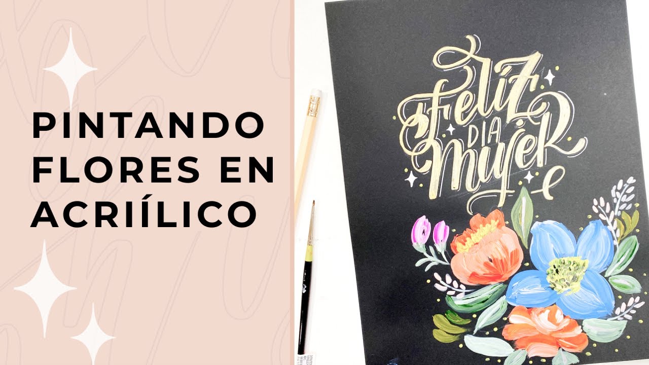 Pintando flores con pintura acrílica | Episodio #67 - YouTube