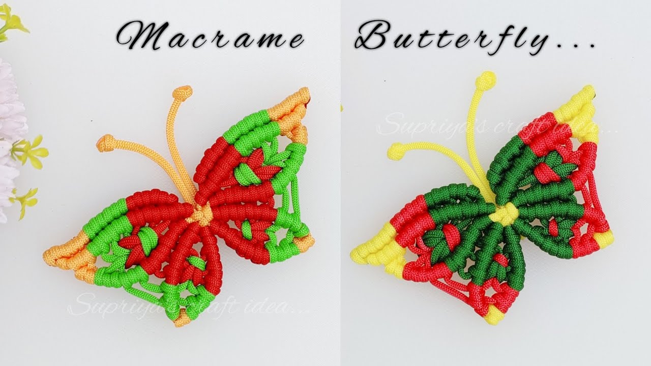 Macrame Butterfly Keychain | Macramé Animals | Macrame Butterfly Mini ...
