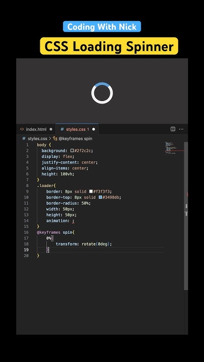 Create A Css Loading Spinner In 30 Seconds Easy Tutorial Shorts Spinner Cssloader Htmlcss 9795