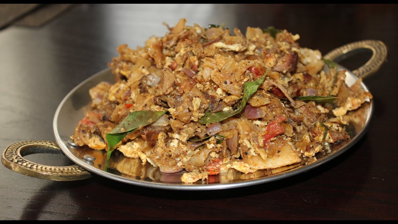Egg Kothu Parotta with left over mutton gravy - YouTube