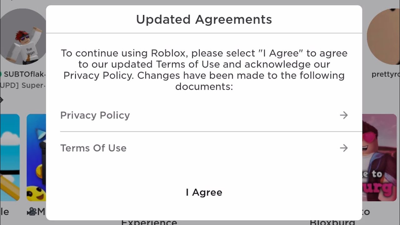 Updated Agreements On Roblox - YouTube