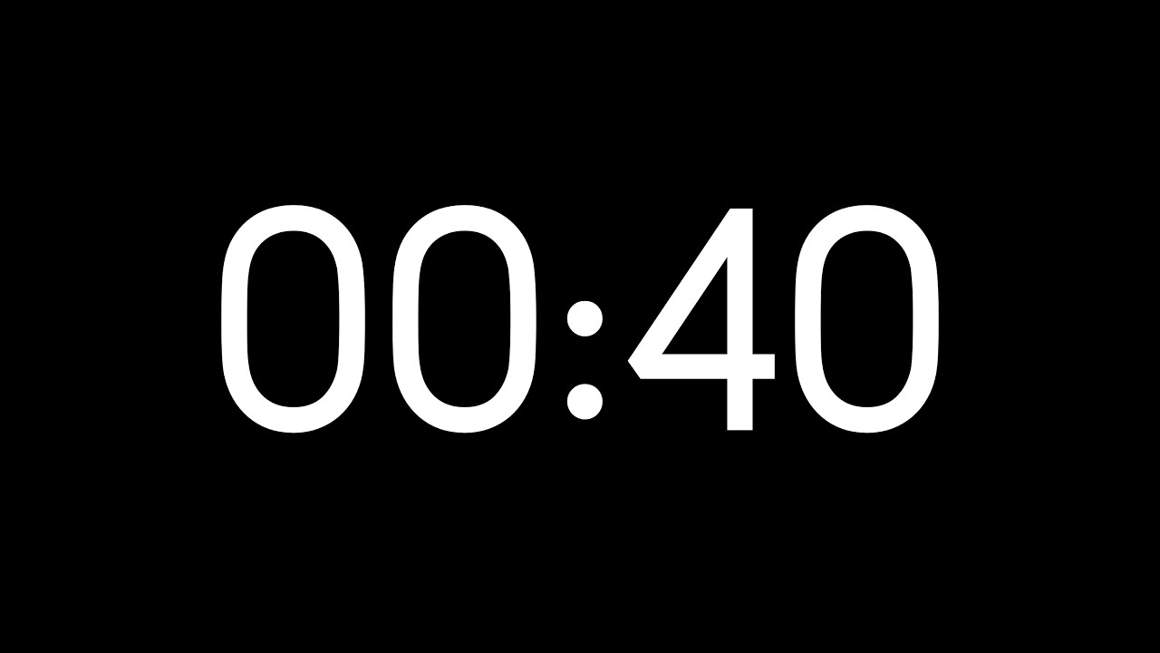 40 Second Countdown Timer | 40초 카운트다운 타이머| 40秒倒计时计时器 | 40秒カウントダウンタイマー - YouTube