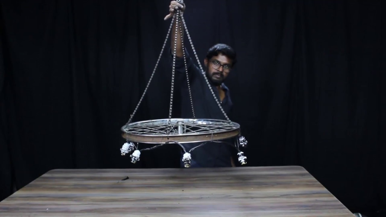 Homebliss: DIY Rustic Ceiling Light with Cycle Tyre - YouTube