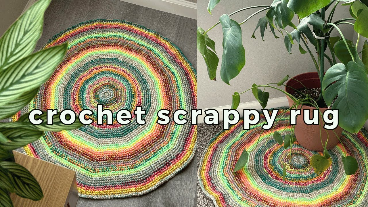 crochet scrappy rug tutorial & pattern | scrap yarn crochet project ...