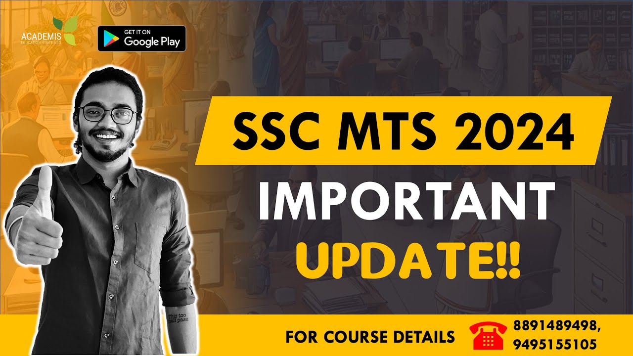 SSC MTS 2024 - Important Update 🚫💡 - YouTube