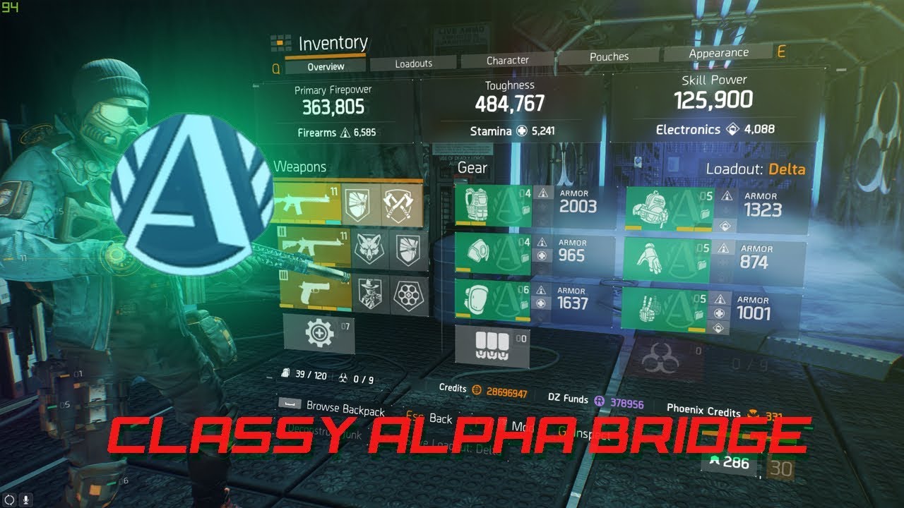 Classified Alpha Bridge Build | The Division 1.8 - YouTube