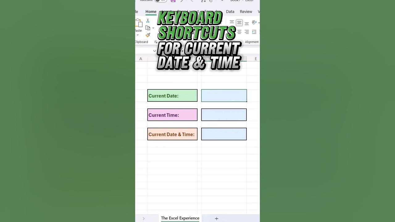 Keyboard Shortcuts for Current Date & Time in Excel #remix #shorts # ...