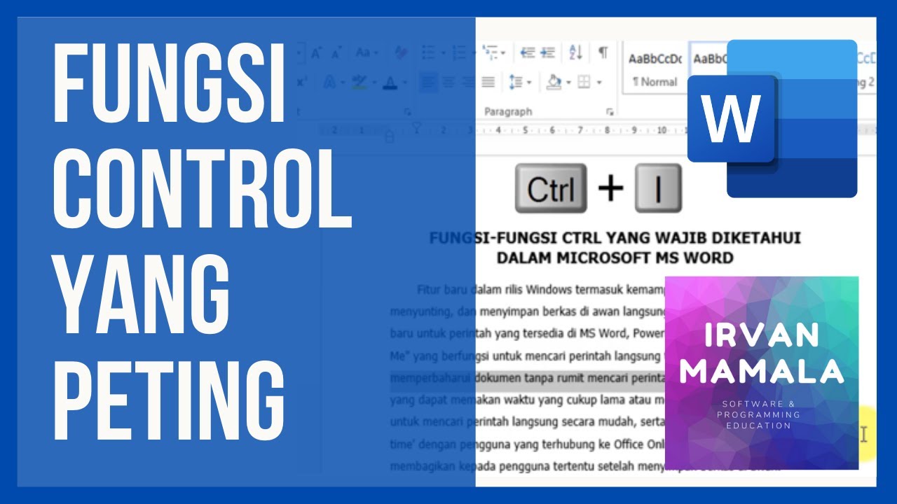 Fungsi Control yang penting diketahui di Microsoft Word - YouTube