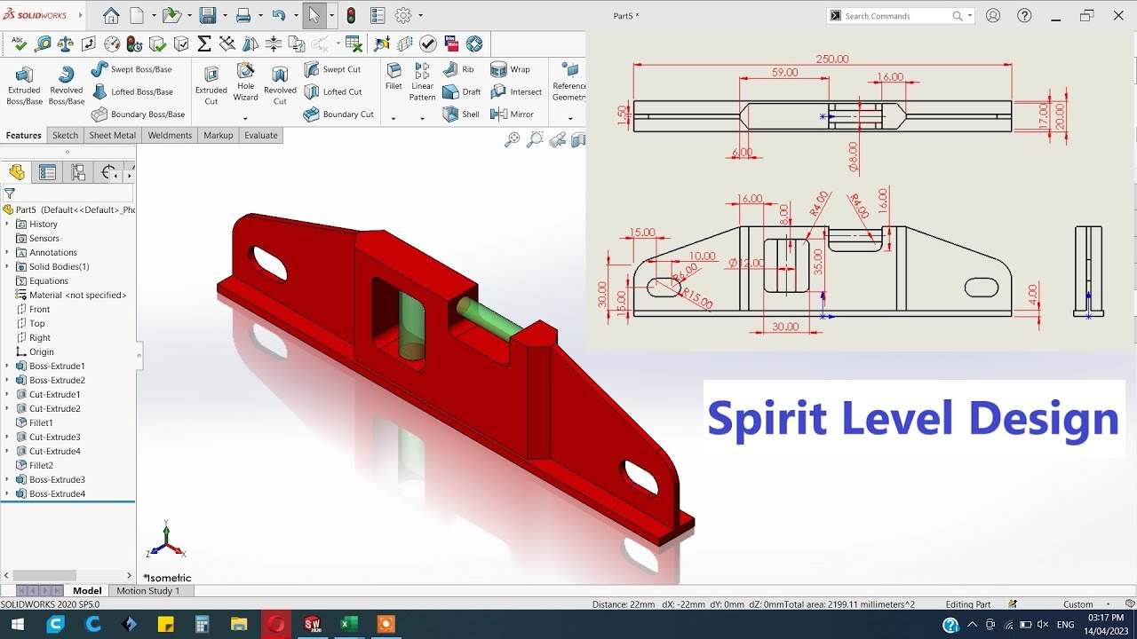 Solidworks Spirit level design tutorial | Solidworks Tutorial ...