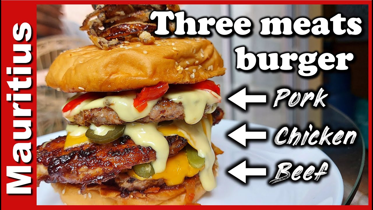 Homemade Burger with 3 meat layers - happy birthday to me - YouTube