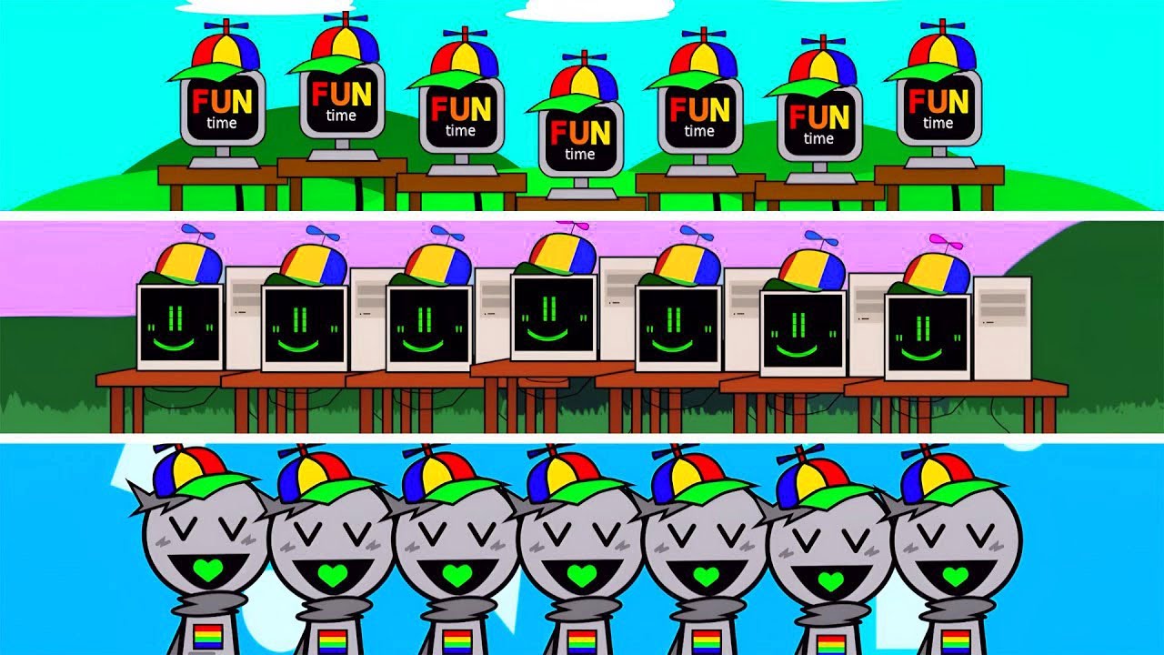 Mix ALL Phase Fun Computer Together Phase 1 VS Phase 2 VS Phase 3 in ...