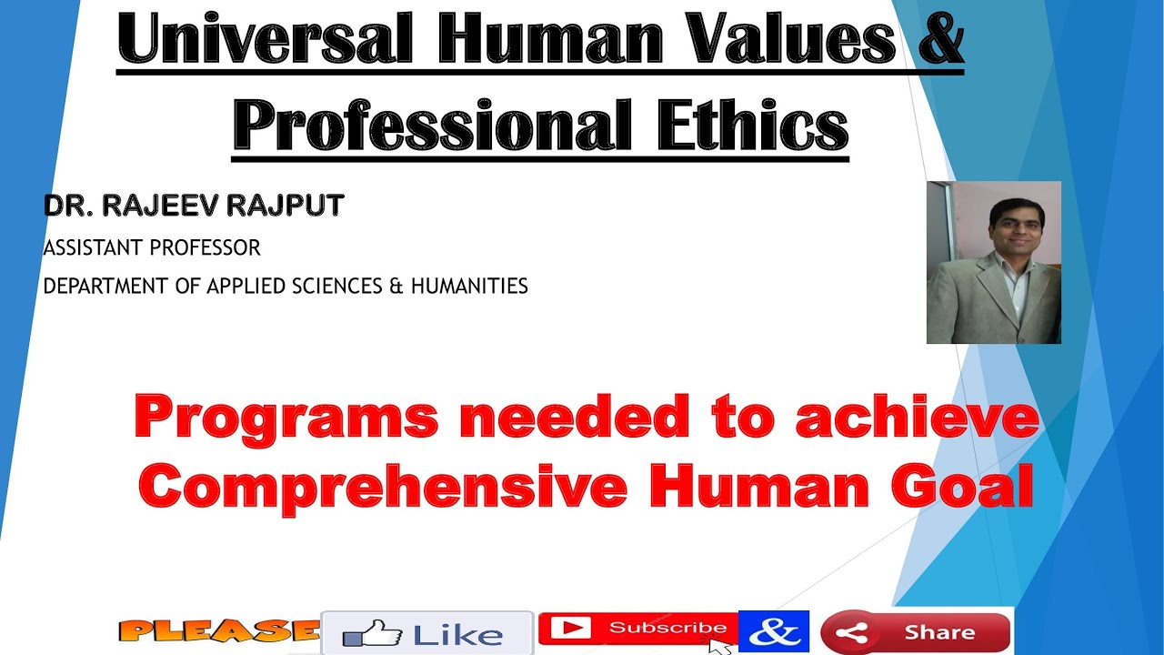 Programs needed to achieve Comprehensive Human Goal | KVE301 | KVE401 ...