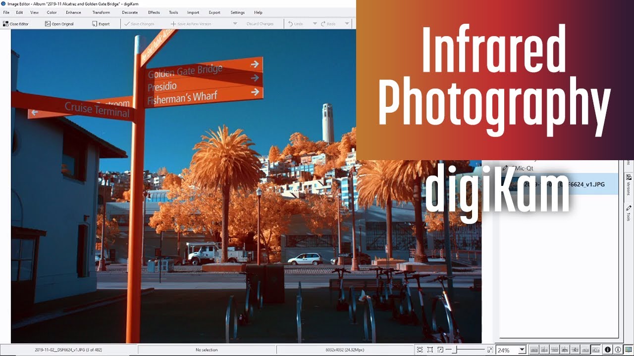 Review of digiKam to edit Infrared photos - YouTube