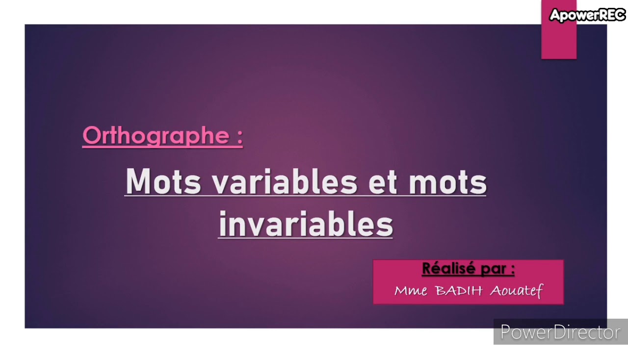 Les mots variables et les mots invariables. CM1 - YouTube
