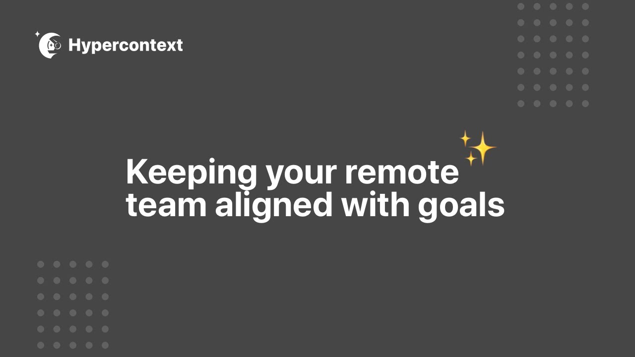 Keeping your remote team aligned with goals - YouTube