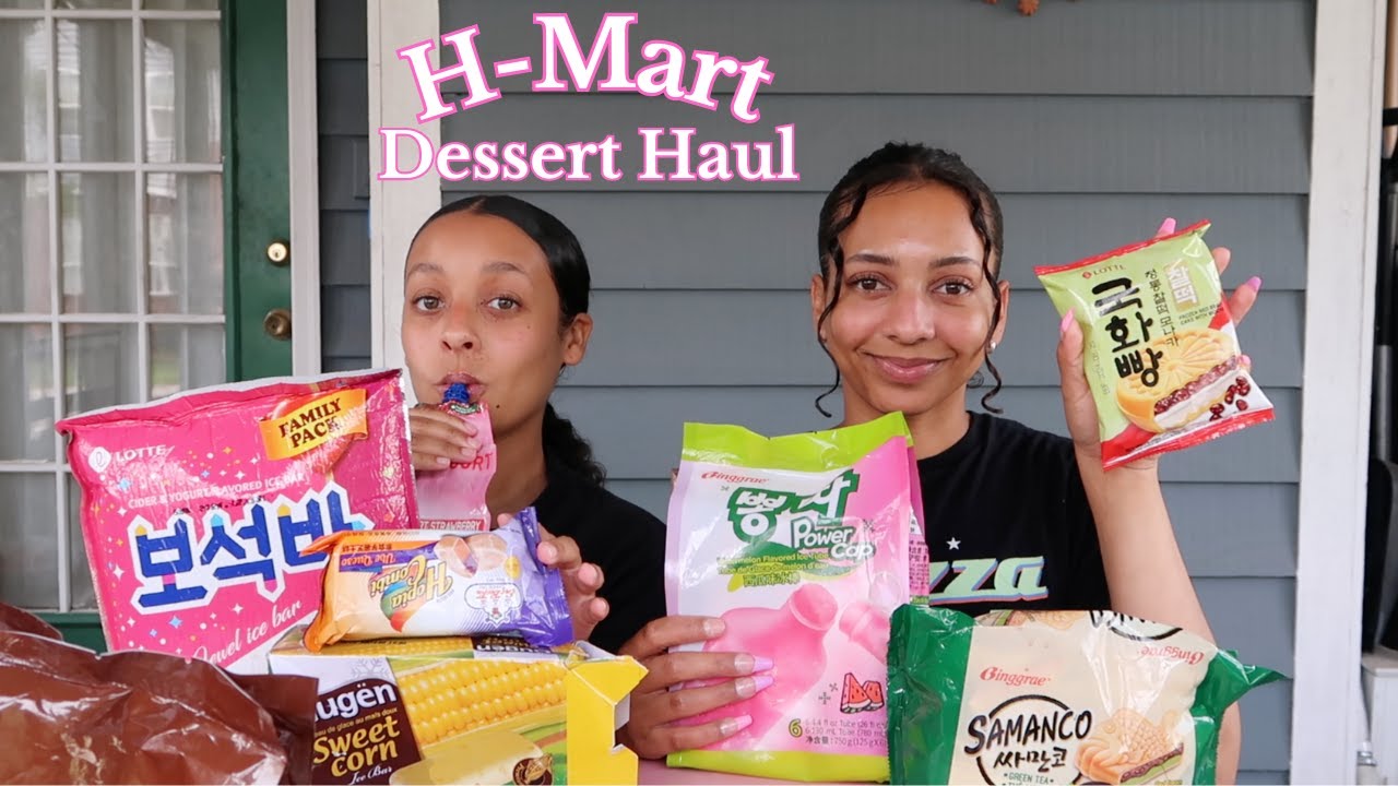 Trying Every Dessert At H-Mart + Plus Grocery Haul - YouTube