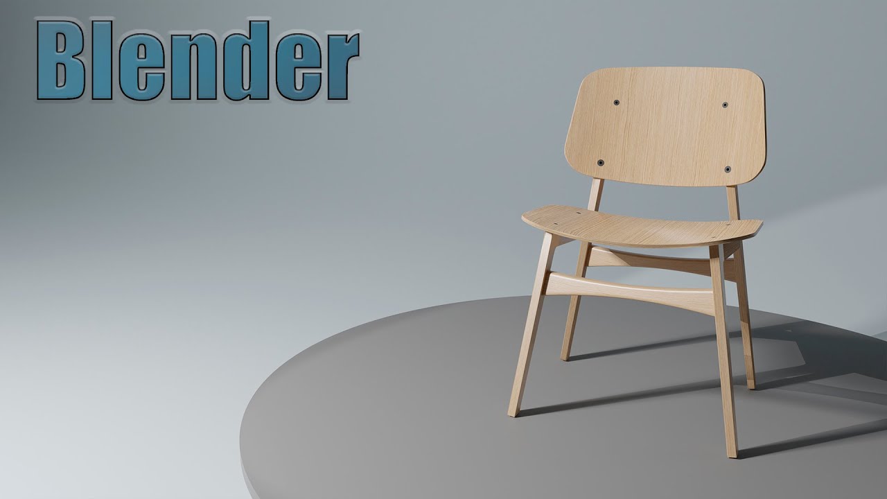 Timelapse 3D model of a chair in Blender - YouTube