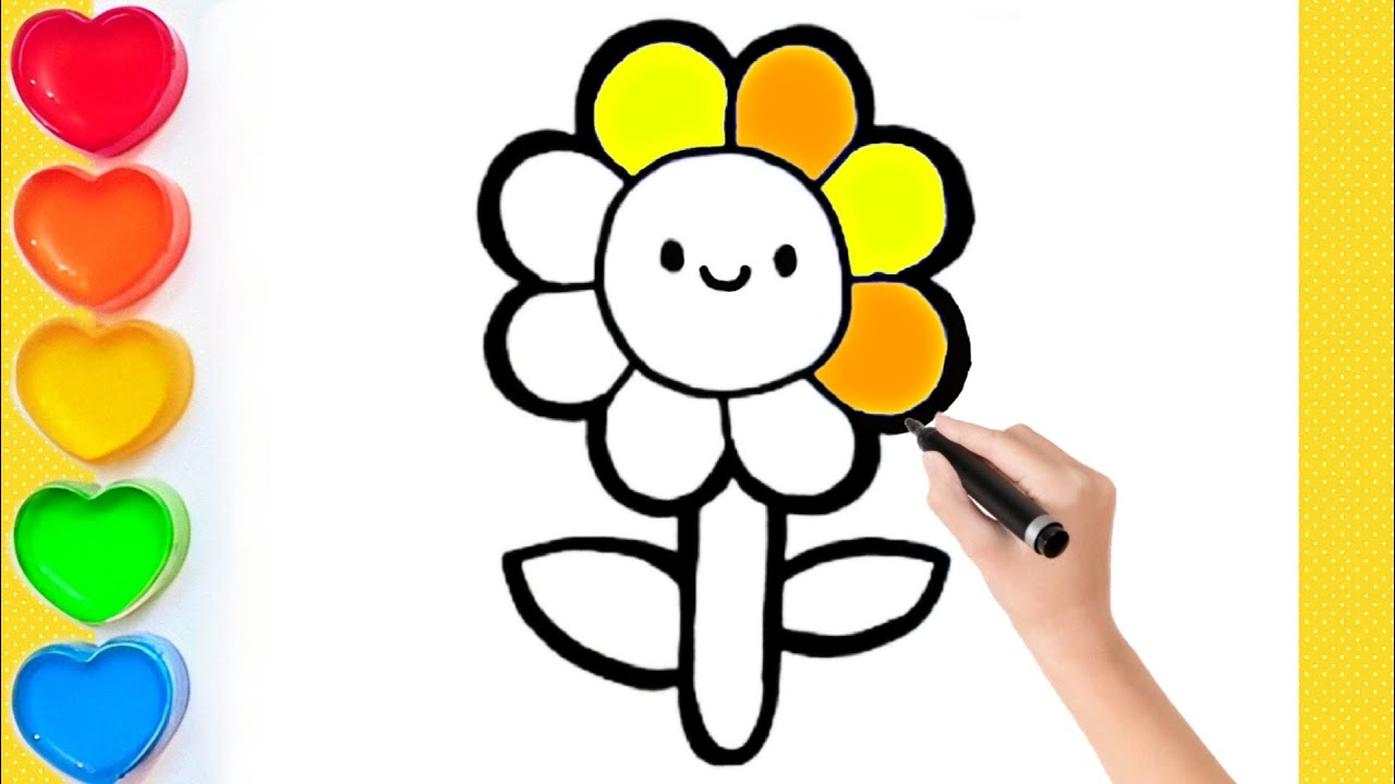 How to Draw a flower |Drawing Tutorial Art | Drawings For Kids - YouTube