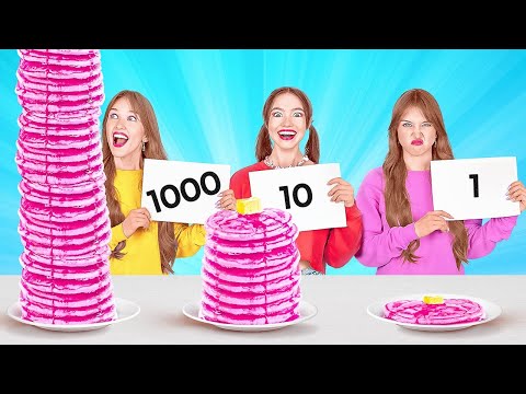 123GO! Epic Food Challenge 😋 1000 Layers – Giant vs Tiny for 24 Hours