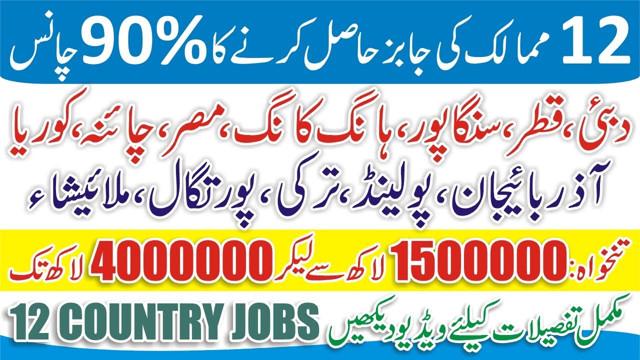 Top 12 Country Jobs for Pakistani in 2023 - How to Apply for Jobs Abroad Online - Foreign Jobs ...