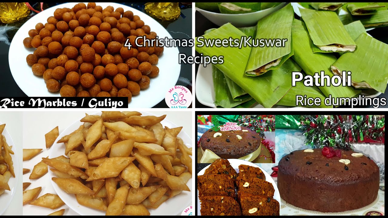 4 Mangalore Special Christmas Kuswar Recipes | Sweets | Snacks - YouTube