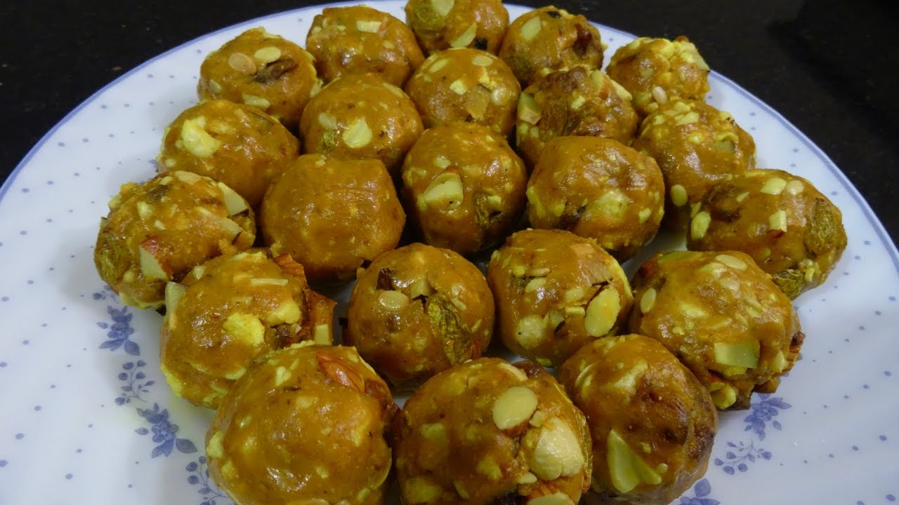 गुड़ डॉयफ्रूई लड्डू | Gud Dry Fruit Laddu | Dry Fruit Jaggery Laddu ...
