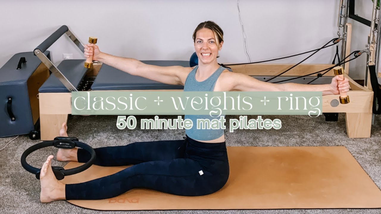 50 MIN CLASSIC MAT PILATES W RING & LIGHT WEIGHTS // Pilates by ...