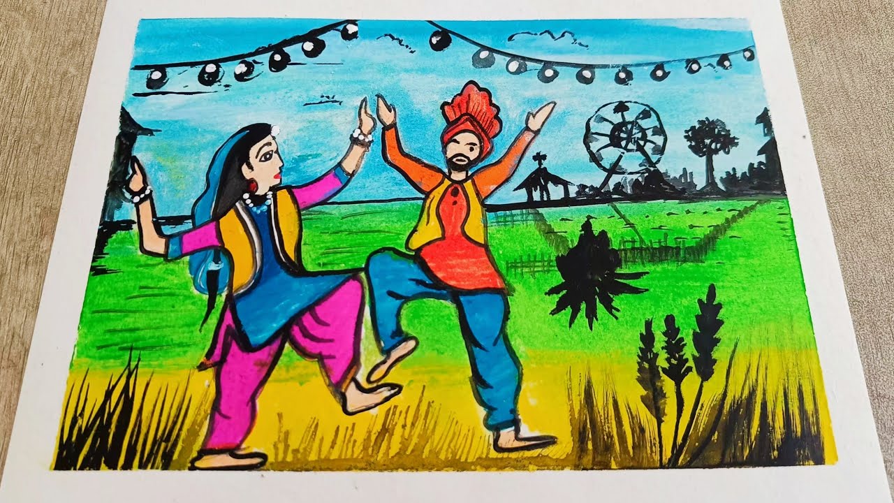 Baisakhi drawing easy | baisakhi drawing for competition | baisakhi ...