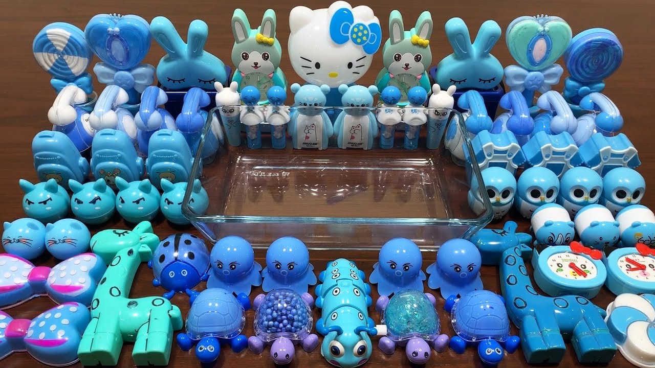 Relaxing with Hello Kitty and More! Mixing The Cyan Things Into CLEAR ...