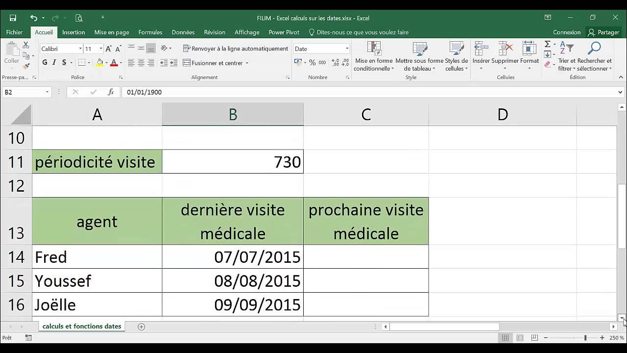 Excel - 2 Opérationnel - Cours Calculs de date - YouTube